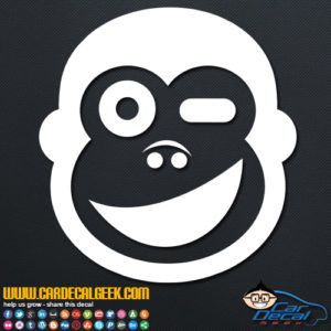 Cute Winking Monkey Vinyl Car Decal Sticker