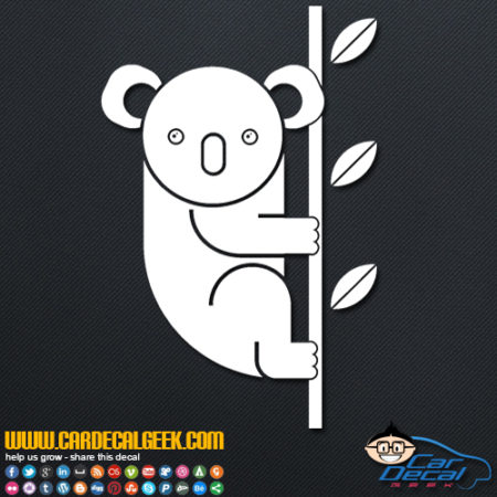 Cute Koala Bear Car Decal Sticker | Wildlife Decals