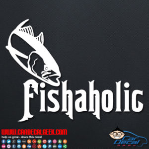 Fishaholic Car Window Decal Sticker | Fishing Decals