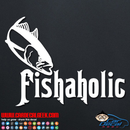 Fishaholic Car Window Decal Sticker | Fishing Decals
