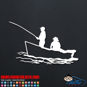 Fishing in a Boat Car Window Decal Sticker | Fishing Decals