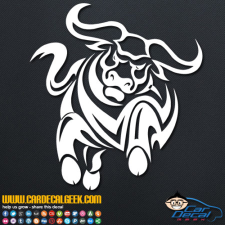Tribal Buffalo Bull Car Window Decal Sticker | Animal Decals