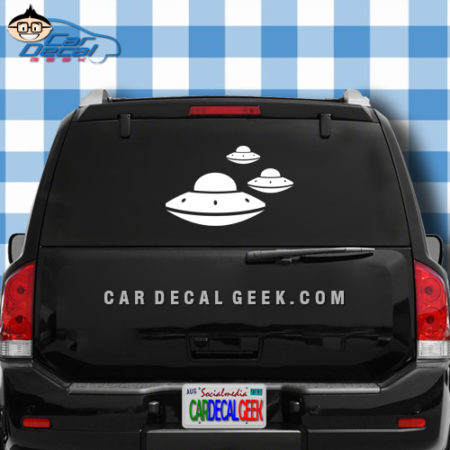 3 UFO's Vinyl Decal Sticker | Alien Decals