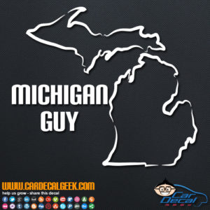 Michigan Guy Car Window Decal Sticker