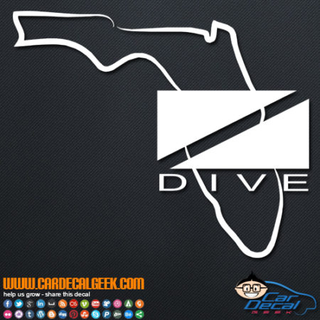Florida Scuba Dive Flag Vinyl Car Decal Sticker Graphic
