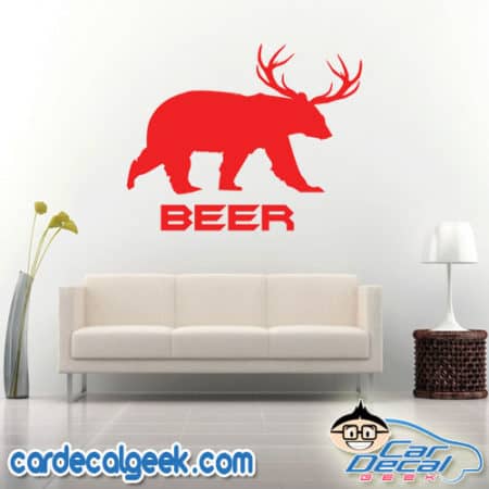 Beer Bear Deer Decal Sticker