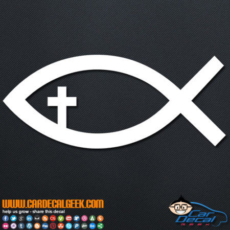 Christian Jesus Fish Symbol Religious Car Vinyl Decal Sticker