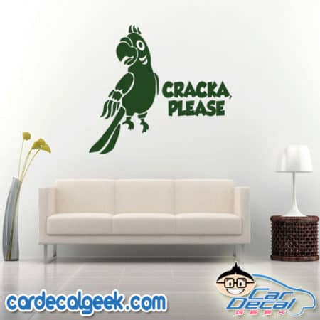 Cracka Please Parrot Car Window Decal Sticker