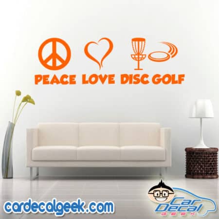 Peace Love Disc Golf Car Window Vinyl Decal Sticker