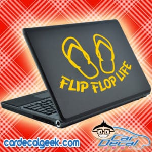 Flip Flop Life Vinyl Car Window Decal Sticker Cling