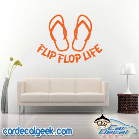 Flip Flop Life Vinyl Car Window Decal Sticker Cling