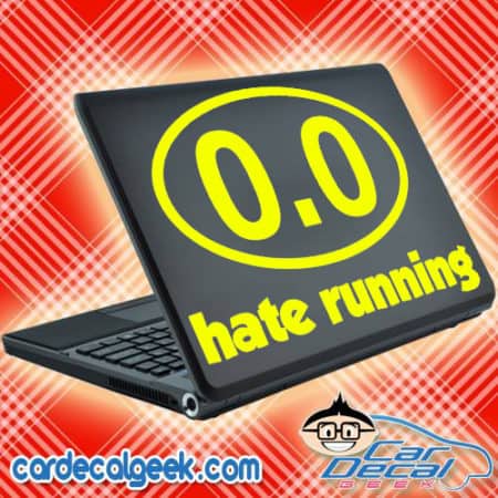 Hate Running 0.0 Vinyl Car WIndow Decals Stickers | Marathon Decals