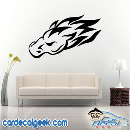 Flaming Horse Head Car Window Vinyl Decal Sticker Graphic