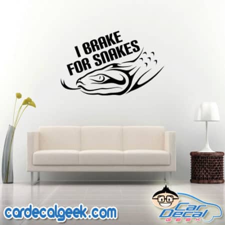 I Brake for Snakes Car Decal Sticker | Reptile Decals
