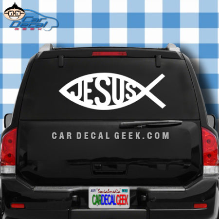 Jesus Fish Symbol Vinyl Car Window Decal Sticker