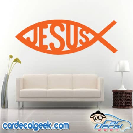Jesus Fish Symbol Vinyl Car Window Decal Sticker
