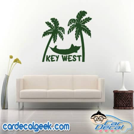 Key West Tropical Hammock Vinyl Car Window Decal Sticker