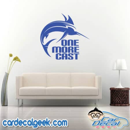 Marlin Fishing One More Cast Car Decal Window Graphic Sticker