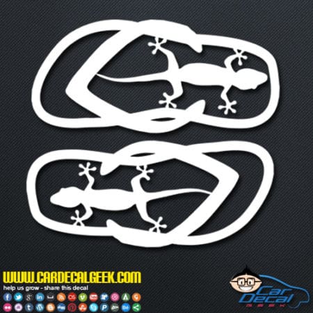 Gecko Flip Flops Car Window Laptop Wall Decal Sticker