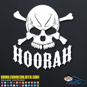 Hoorah Army Skull Car Window Laptop Wall Decal Sticker