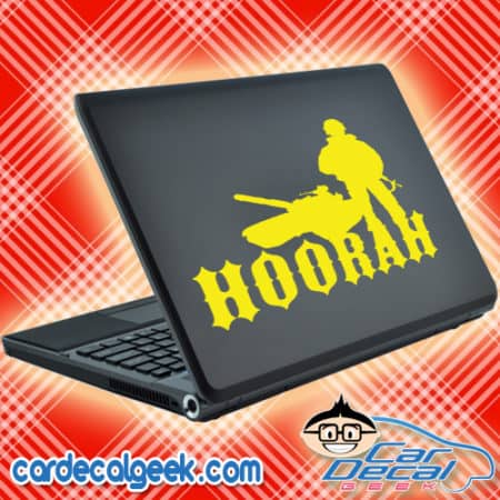Army Soldier Hoorah Tank Car Window Laptop Wall Decal Sticker