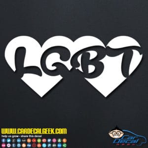 LGBT Double Heart Car Window Laptop Wall Decal Sticker