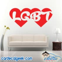 LGBT Double Heart Car Window Laptop Wall Decal Sticker