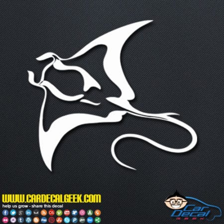Manta Ray Car Window Laptop Wall Decal Sticker