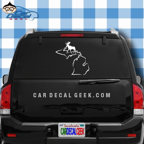 Michigan Moose Hunting Car Window Laptop Wall Decal Sticker