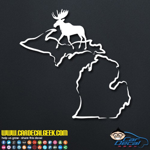 Michigan Moose Hunting Car Window Laptop Wall Decal Sticker