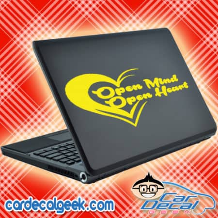 Open Mind Open Heart Car Window Laptop Wall Decal Sticker