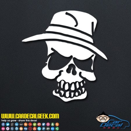Pimp Hat Skull Car Window Laptop Wall Decal Sticker