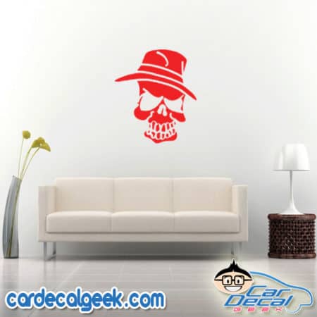 Pimp Hat Skull Car Window Laptop Wall Decal Sticker