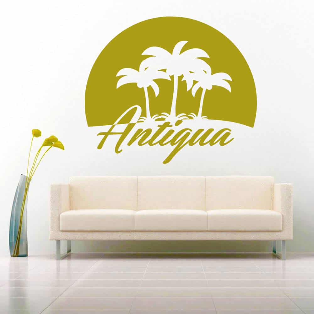 Antigua Tropical Sunset Vinyl Decal Sticker | Caribbean Decals