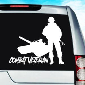 Combat Veteran Soldier & Tank Vinyl Car Window Decal Sticker