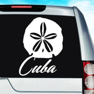 Cuba Sand Dollar Vinyl Car Window Decal Sticker | Caribbean Decals