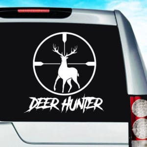 Deer Hunter Rifle Gun Scope Vinyl CarTruck Window Decal Sticker