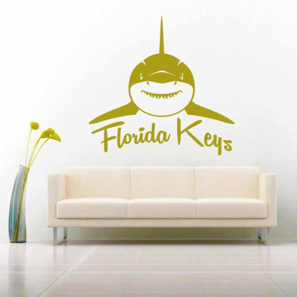 Florida Keys Shark Front View Vinyl Car Window Decal Sticker