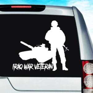 Iraq War Veteran Soldier & Tank Vinyl Car Truck Window Decal Sticker