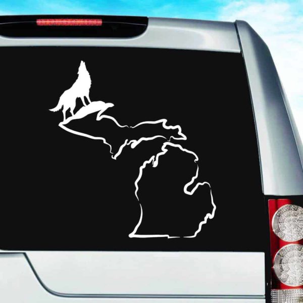 Michigan Wolf Vinyl Car Truck Window, Laptop, Wall Decal Sticker