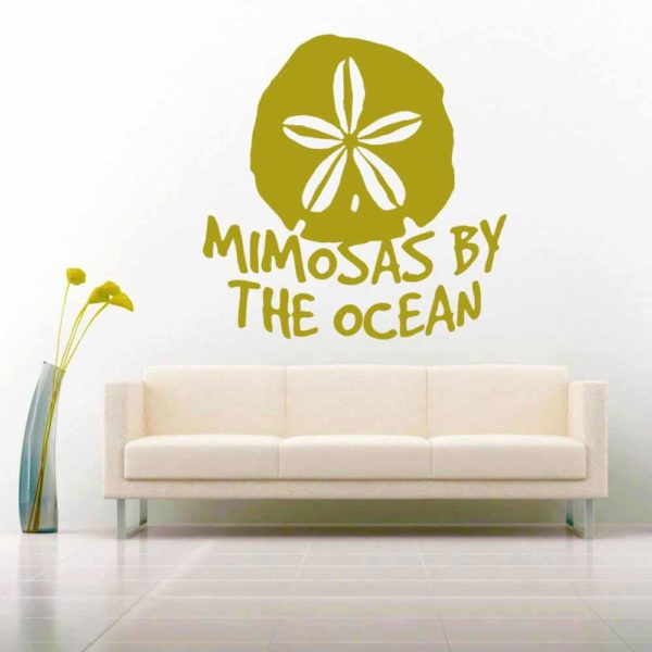 Mimosas by the Ocean Sand Dollar Vinyl Car Window Decal Sticker