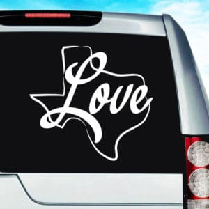 Texas Love Vinyl Car Truck Window Decal Sticker